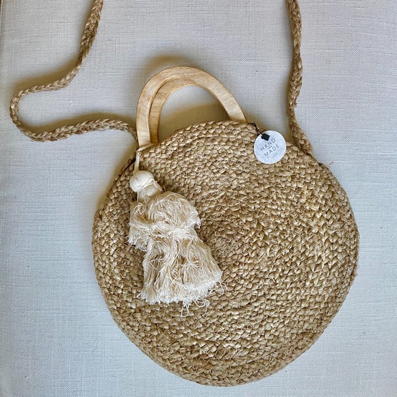 Zara | Bags | Zara Raffia Round Straw Basket Bag With Tassel | Poshmark